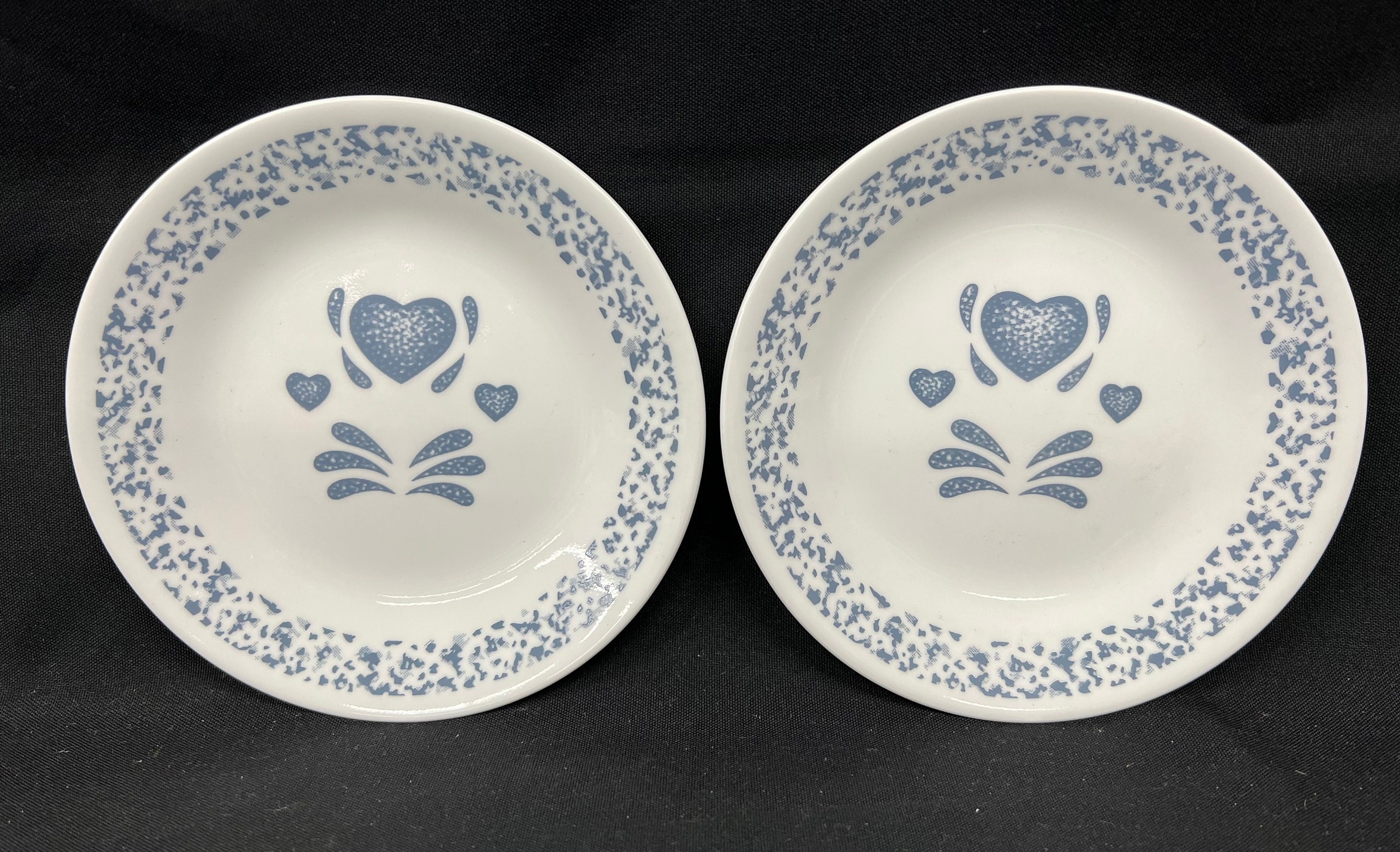 Corning BLUE HEARTS Pair Bread & Butter Plates 6 3/4" - Etsy