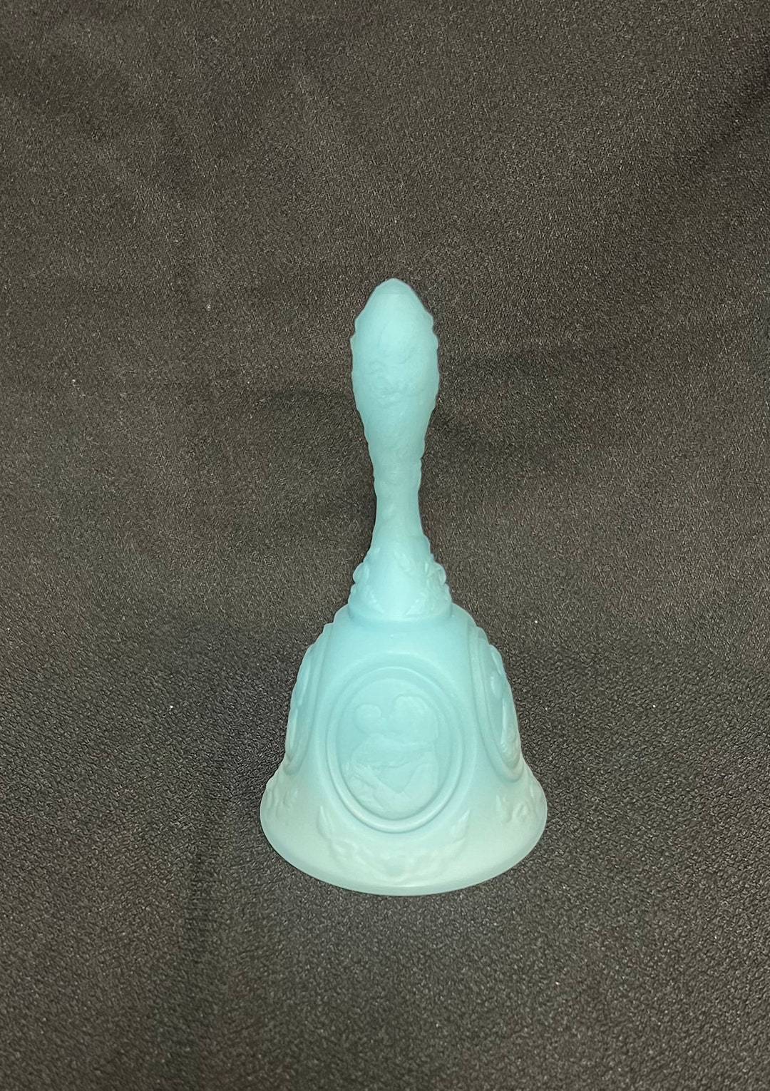 Fenton Blue Milk Glass Bell "mother W/ Child", 6 5/8" - Etsy