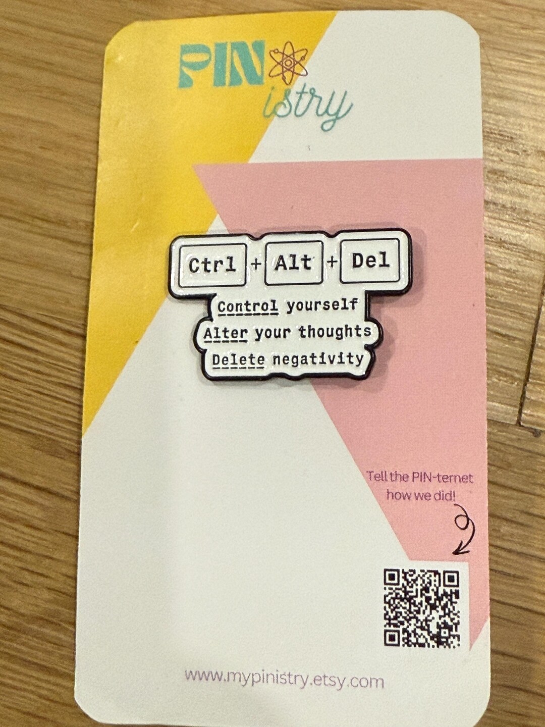 Ctrl Alt Delete Enamel Pin – Mental Health Motivation Pin, Mindfulness ...