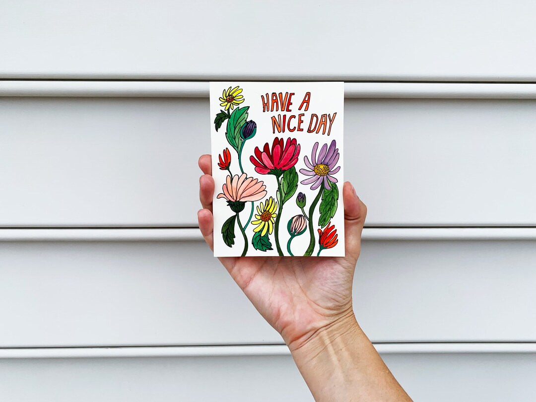Have A Nice Day **original Painting** || A2 4.25x5.5 Inches || Blank ...