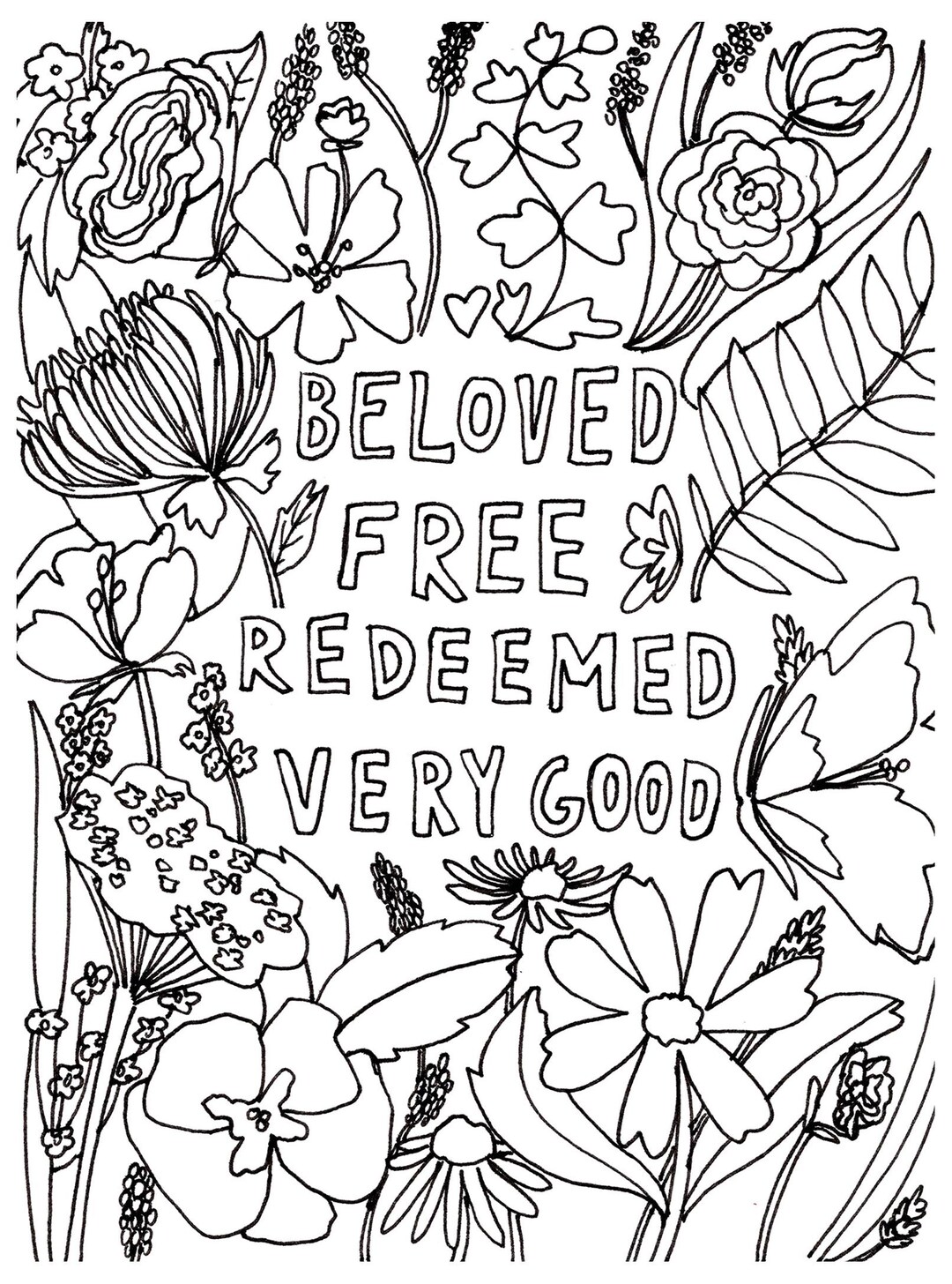 Floral Print Who God Says I Am | Beloved Free Redeemed Very Good ...