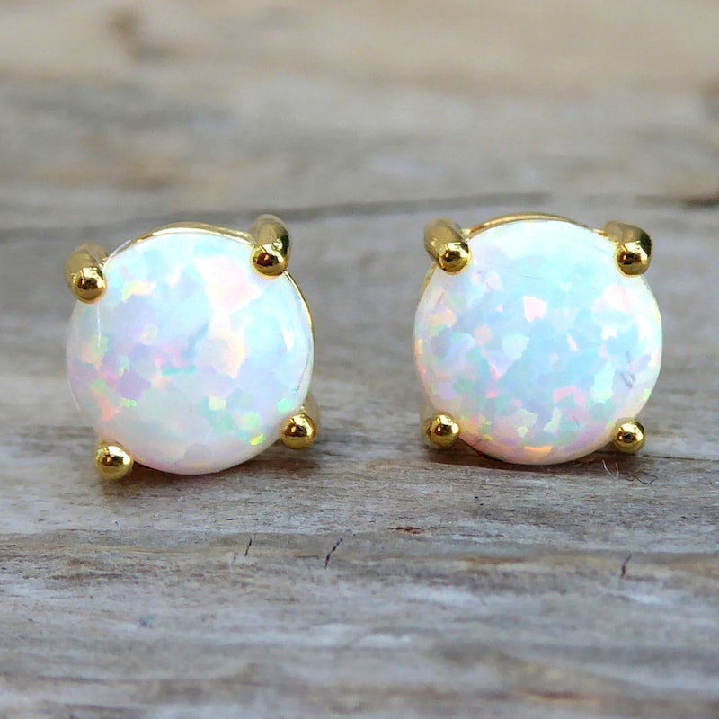 White Opal Earrings - Etsy