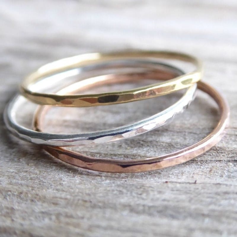 Thin Hammered Ring - Etsy