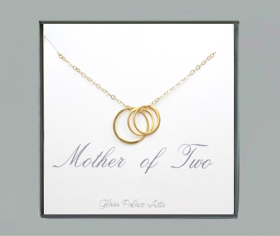 Mother of Two Necklace Two Daughters Gift From Mom Sterling Silver Eternity Necklace for Mom With Kids Gift for Mother of Twins Jewelry Etsy
