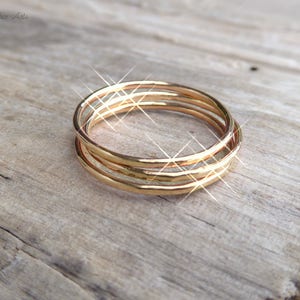 Gold Stackable Rings For Women Simple Ring Set Modern | Etsy