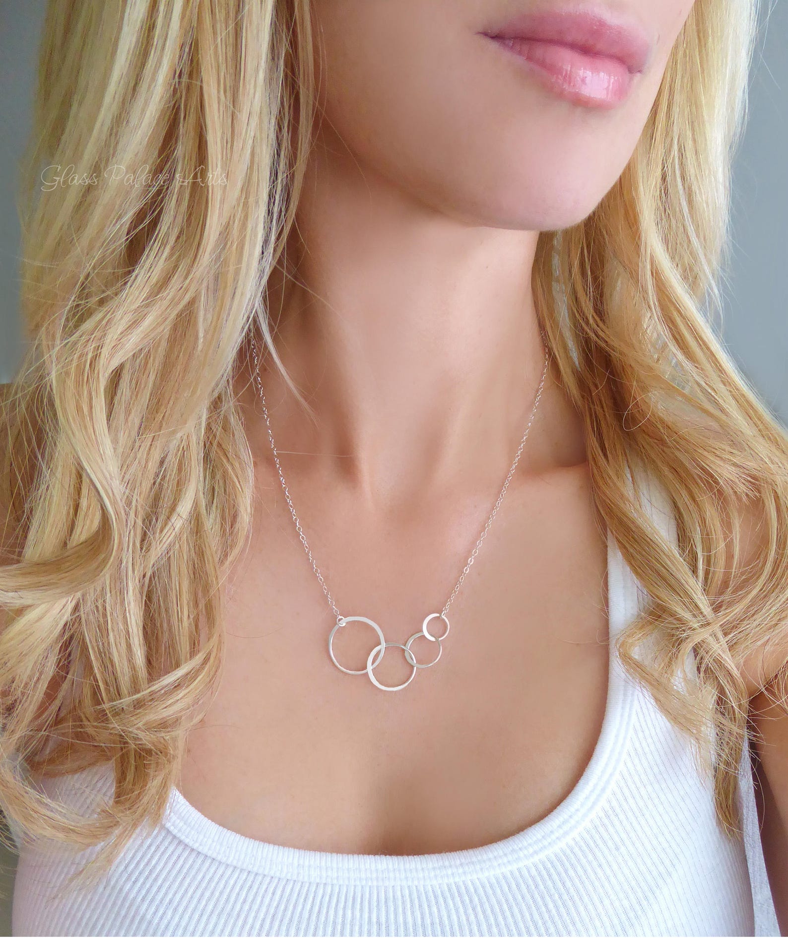 Rose Gold Four Circle Necklace With Infinity Links: 14k Gold Fill ...