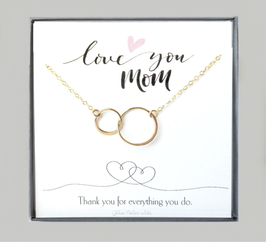 Two Circle Infinity Necklace | Thank You Gift Mom Jewelry - Etsy