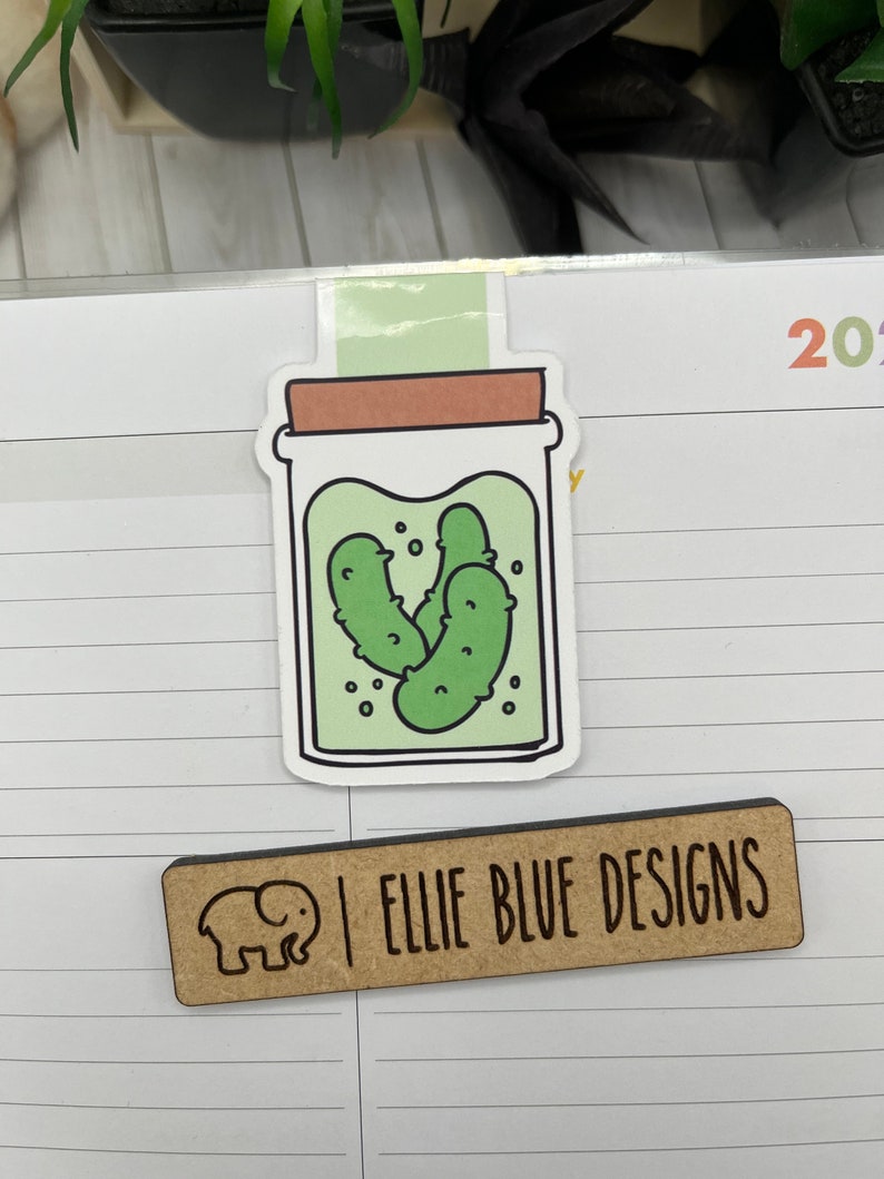 Cute Pickle Aesthetic Bookmark Magnetic Bookmark Planner - Etsy
