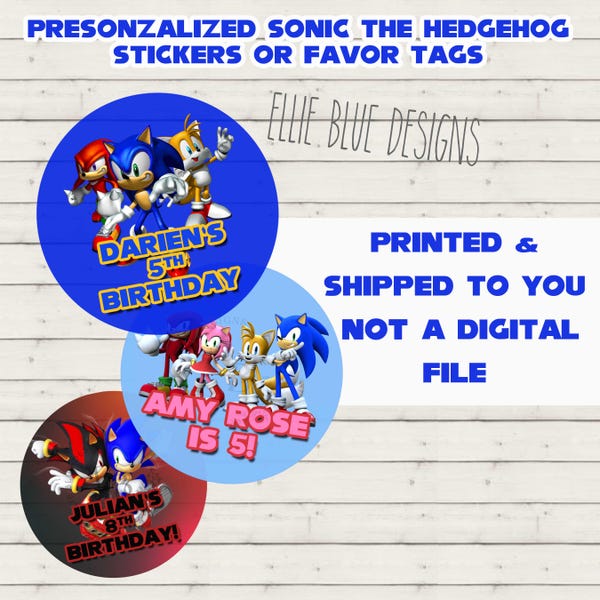 Sonic Party Favors - Etsy