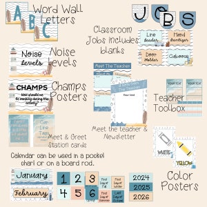 Modern Ocean Surf Classroom Decor Bundle | Ocean Inspired Classroom ...
