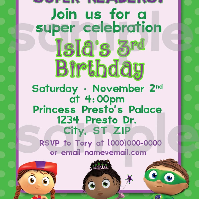 Super Why Invitation - Etsy