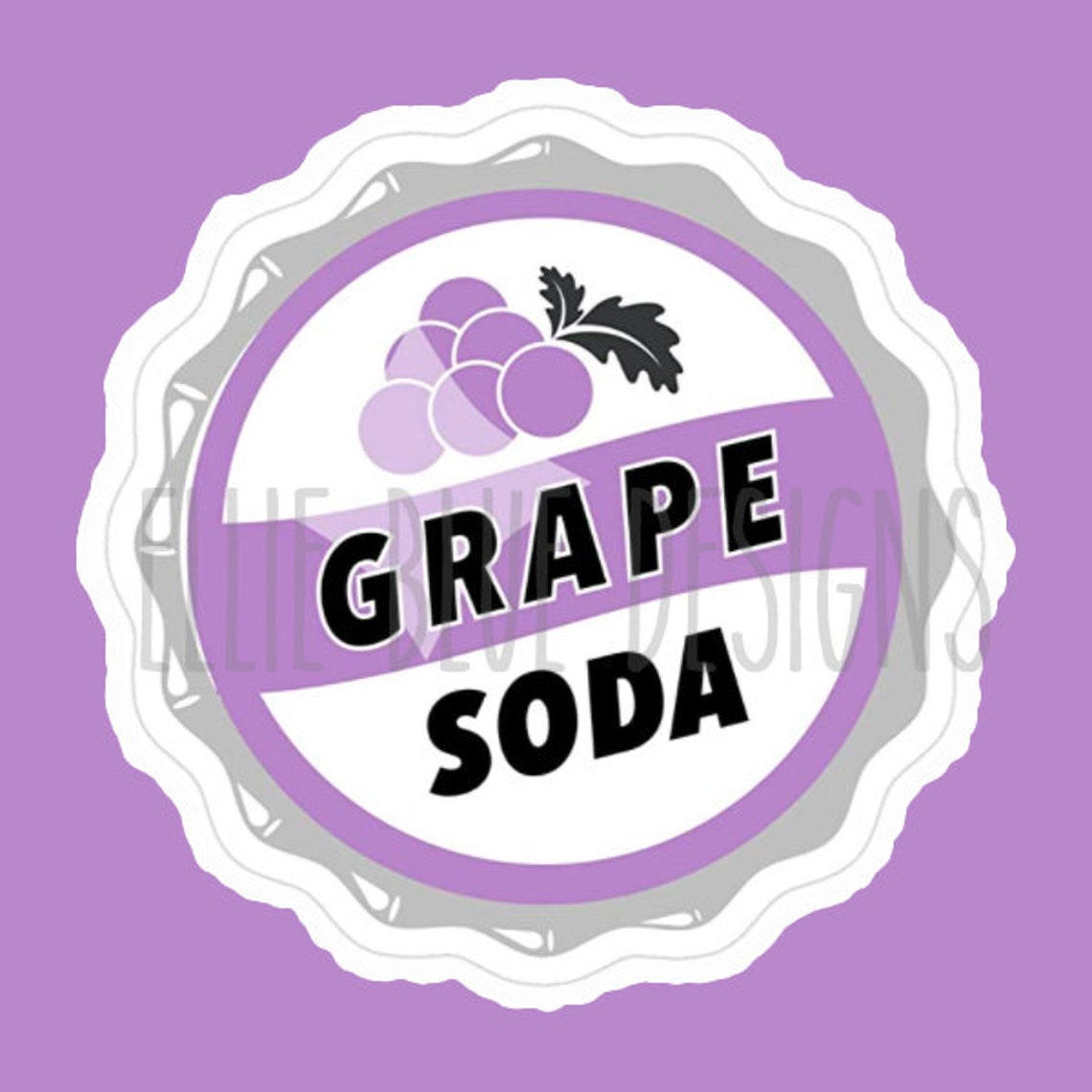 Grape Soda Sticker Bottle Cap Sticker Purple Soda Sticker | Etsy