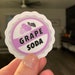 Grape Soda Sticker, Bottle Cap Sticker, Purple Soda Sticker, Waterproof ...
