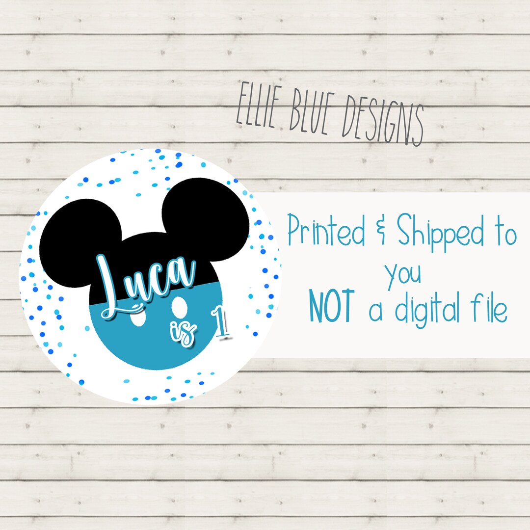 Mickey Mouse Birthday Party Stickers, Mickey Mouse Birthday Favor Tags ...