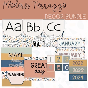 Modern Terrazzo Classroom Decor Bundle | Boho Classroom Decorations ...