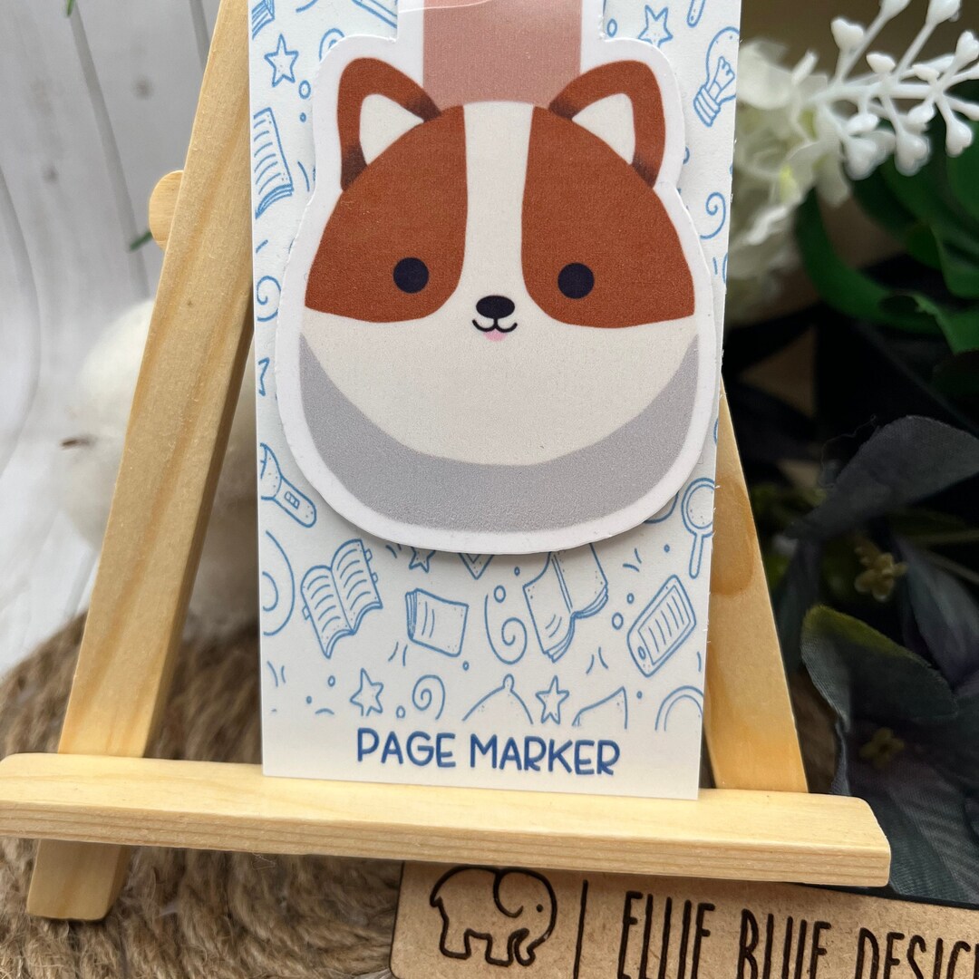 Squishmallow Corgi Bookmark, Magnetic Bookmark, Planner Reading ...