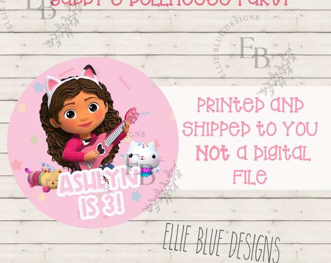 Gabby's Dollhouse Birthday Party Stickers Favor Tags Personalized - Etsy