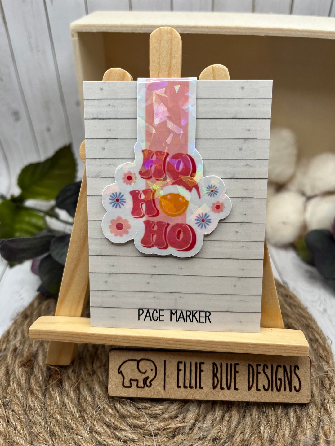 Ho Ho Ho Smiley Face Bookmark, Magnetic Bookmark, Planner Reading ...