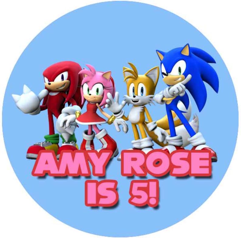 Sonic Birthday Party Stickers, Sonic the Hedgehog Birthday Favor Tags ...