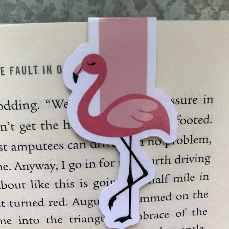 Flamingo Bookmark Magnetic Bookmark Planner Reading - Etsy
