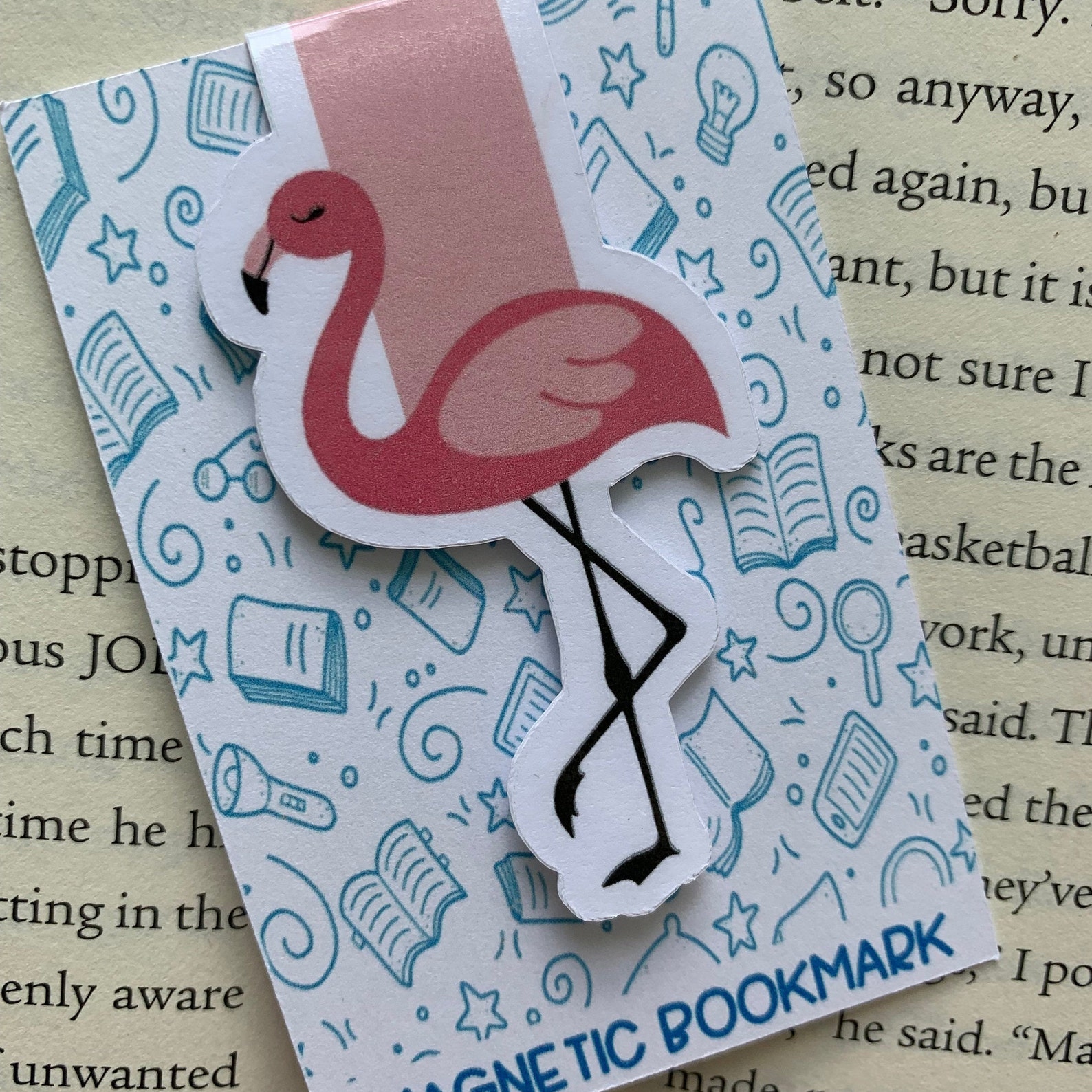 Flamingo Bookmark Magnetic Bookmark Planner Reading - Etsy