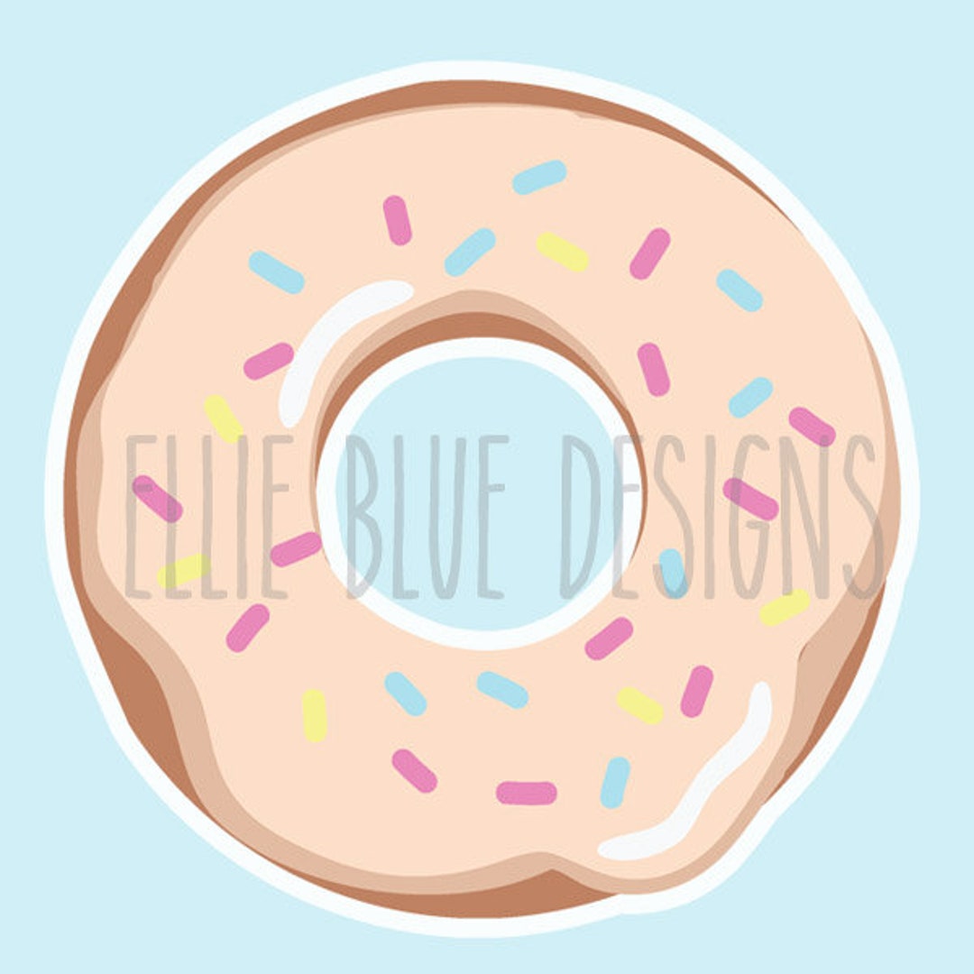Donut Sticker, Sprinkles Donut, Laptop Sticker, Cute Stickers, Water ...
