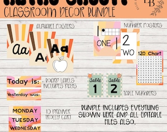 Groovy Vibes Theme Classroom Decor Bundle Teacher Classroom Decor Retro ...