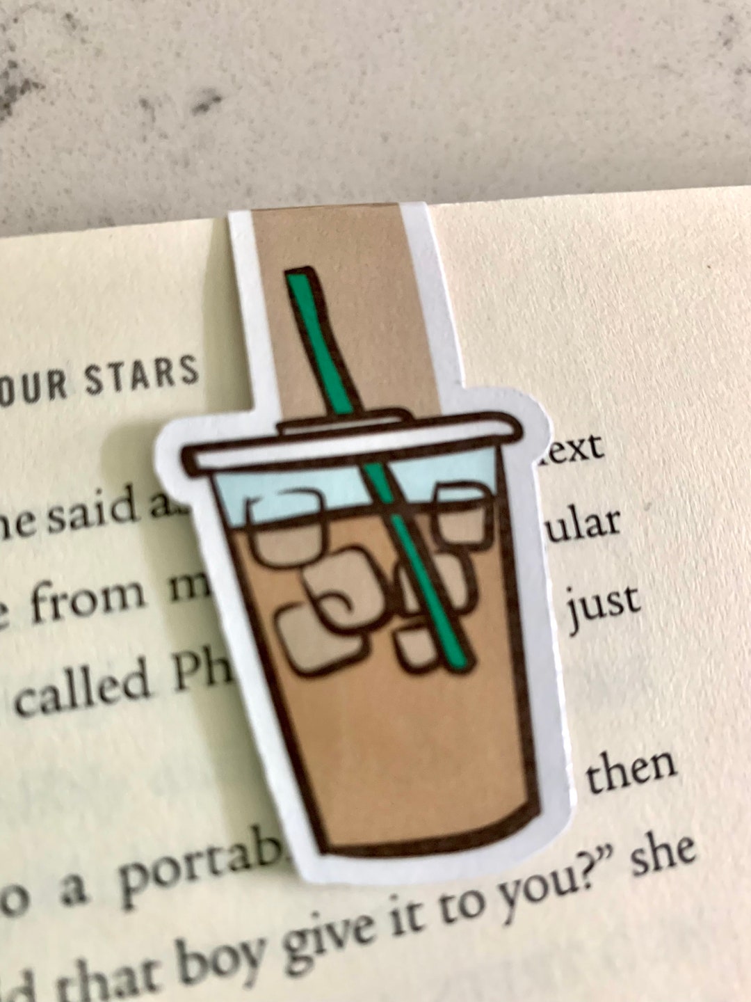 Iced Coffee Bookmark, Magnetic Bookmark, Planner Reading Accessory ...