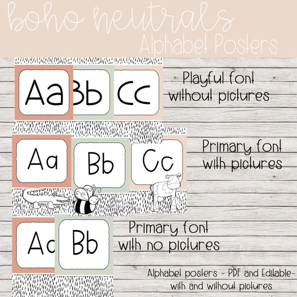 Boho Classroom Alphabet Printables - Etsy