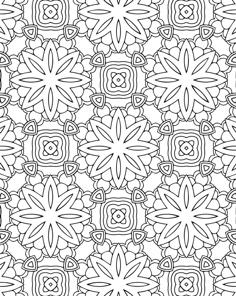 5x Adult Rectangle Coloring Pages - QTY 5 - Ready for Immediate ...