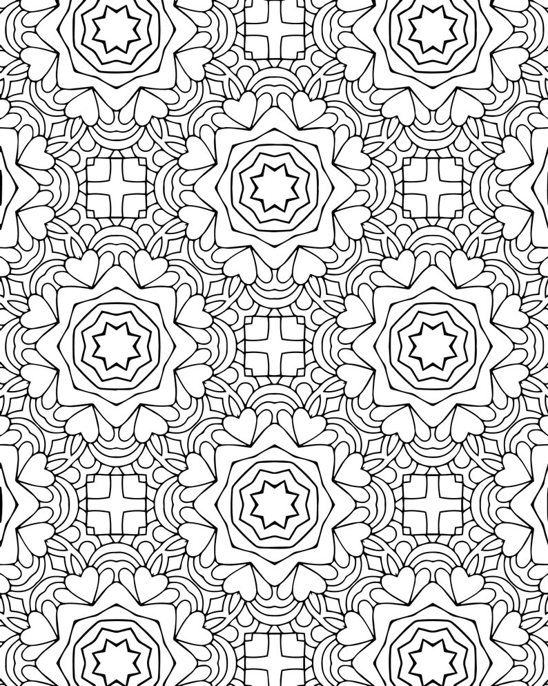 5x Adult Rectangle Coloring Pages - QTY 5 - Ready for Immediate ...