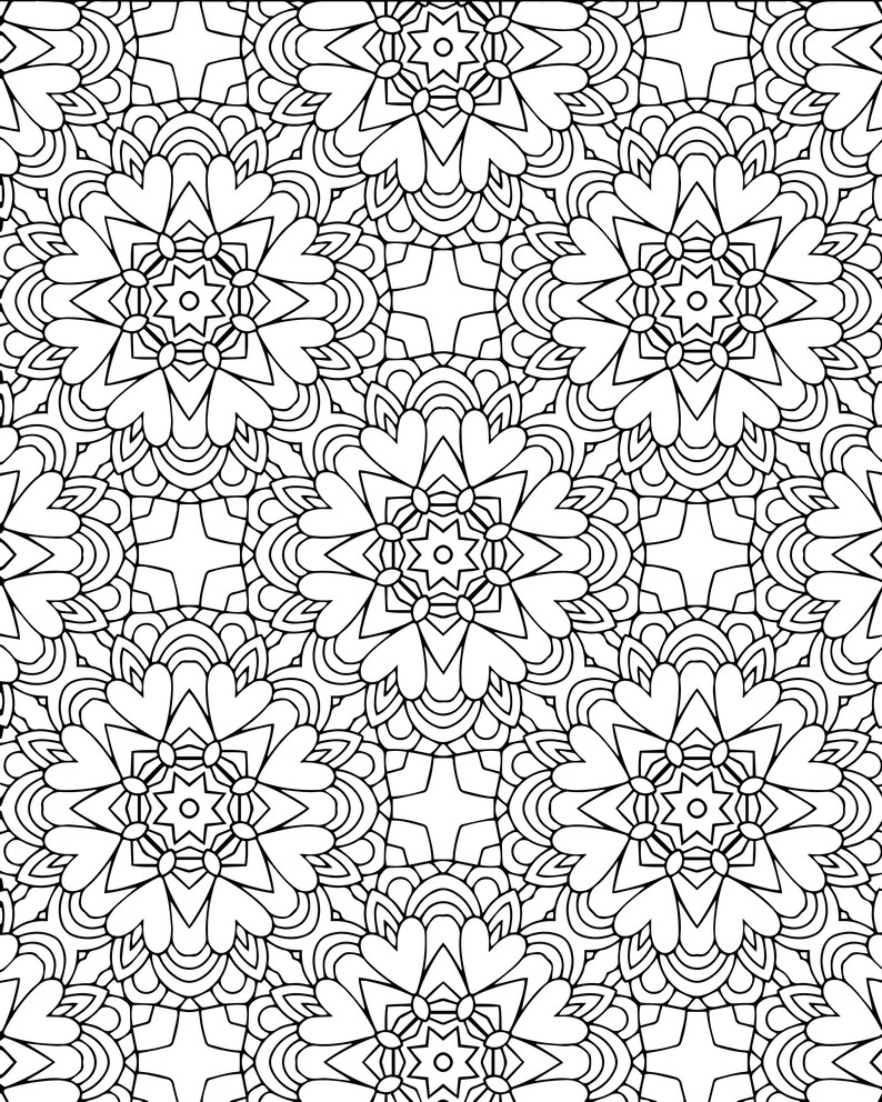5x Adult Rectangle Coloring Pages - QTY 5 - Ready for Immediate ...