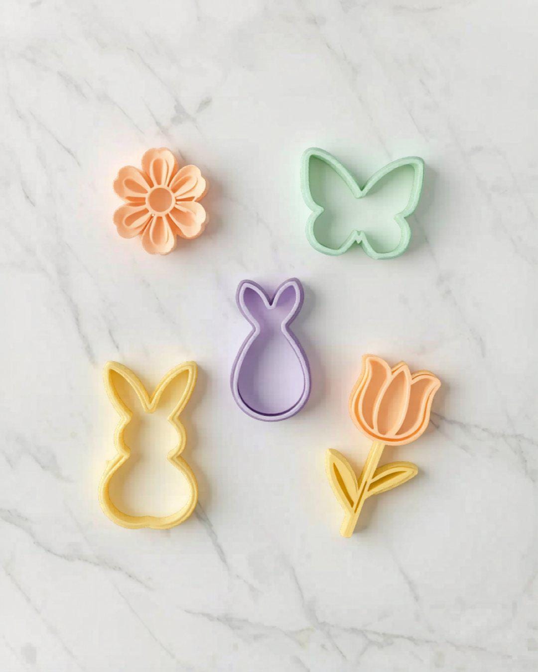Spring Cookie Cutter Set - 3D Printed | 5 Shapes | Flower Butterfly ...
