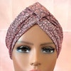 Stunning Gray Turban With Big Silk Flower, Glamorous Headpiece, Fashion ...