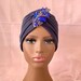 Classy Turban, Navy Blue, Crystallized Turban, Brooch Turban Attached ...