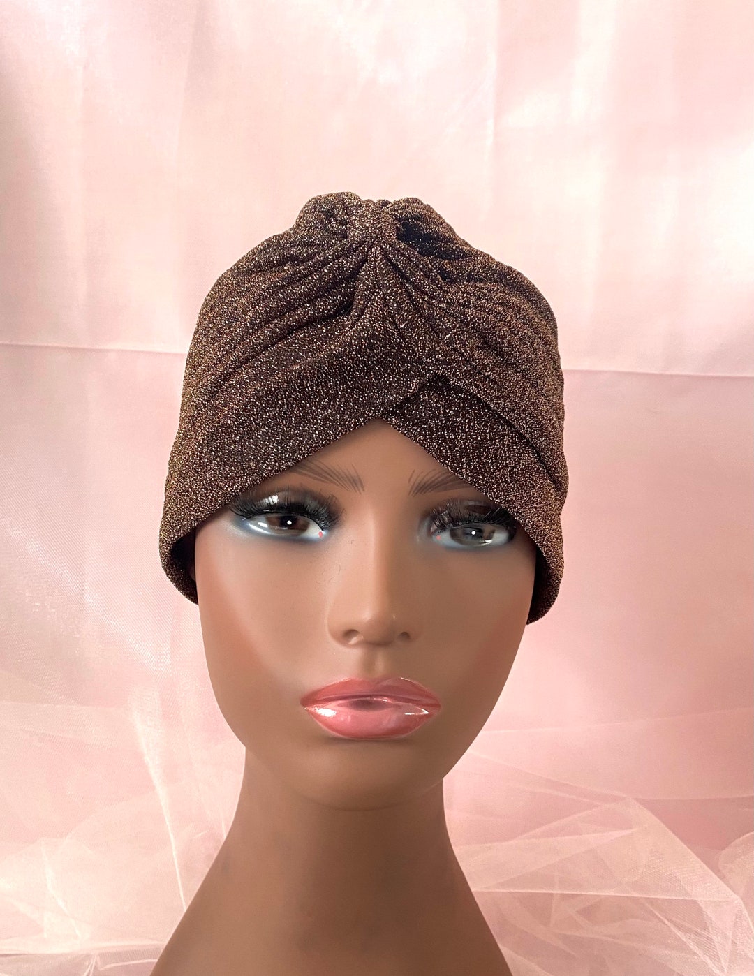 Ladies Turban, Brown Turban, Sparkly Turban, Fancy Turban, Copper ...