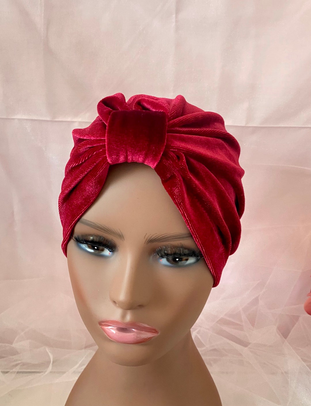 Red Turban, Velvet Turban, Turban Cap, Turban Headwrap, Chemo Hat ...