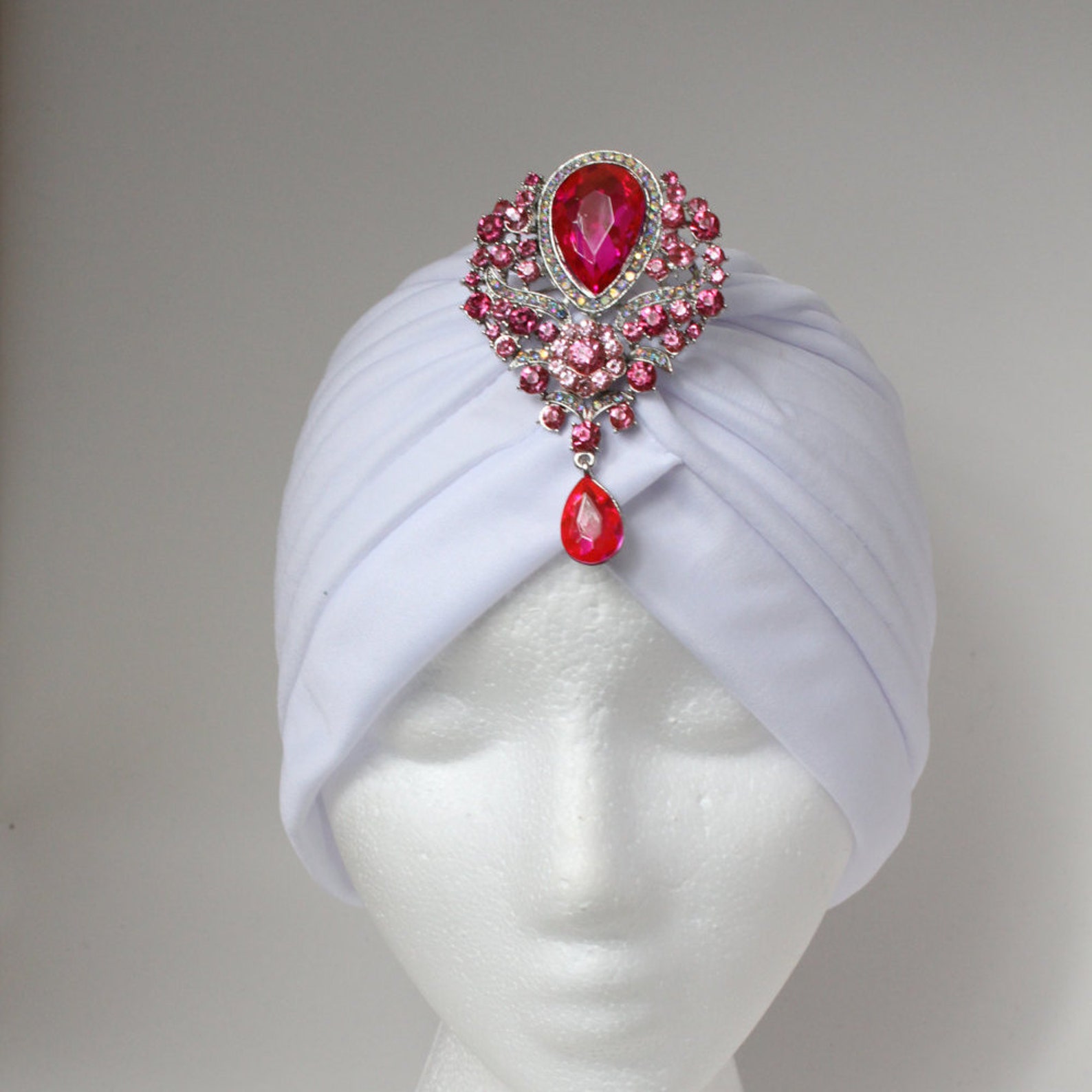 Fashion White Turbanstylish Turban Night Out Hat Front - Etsy