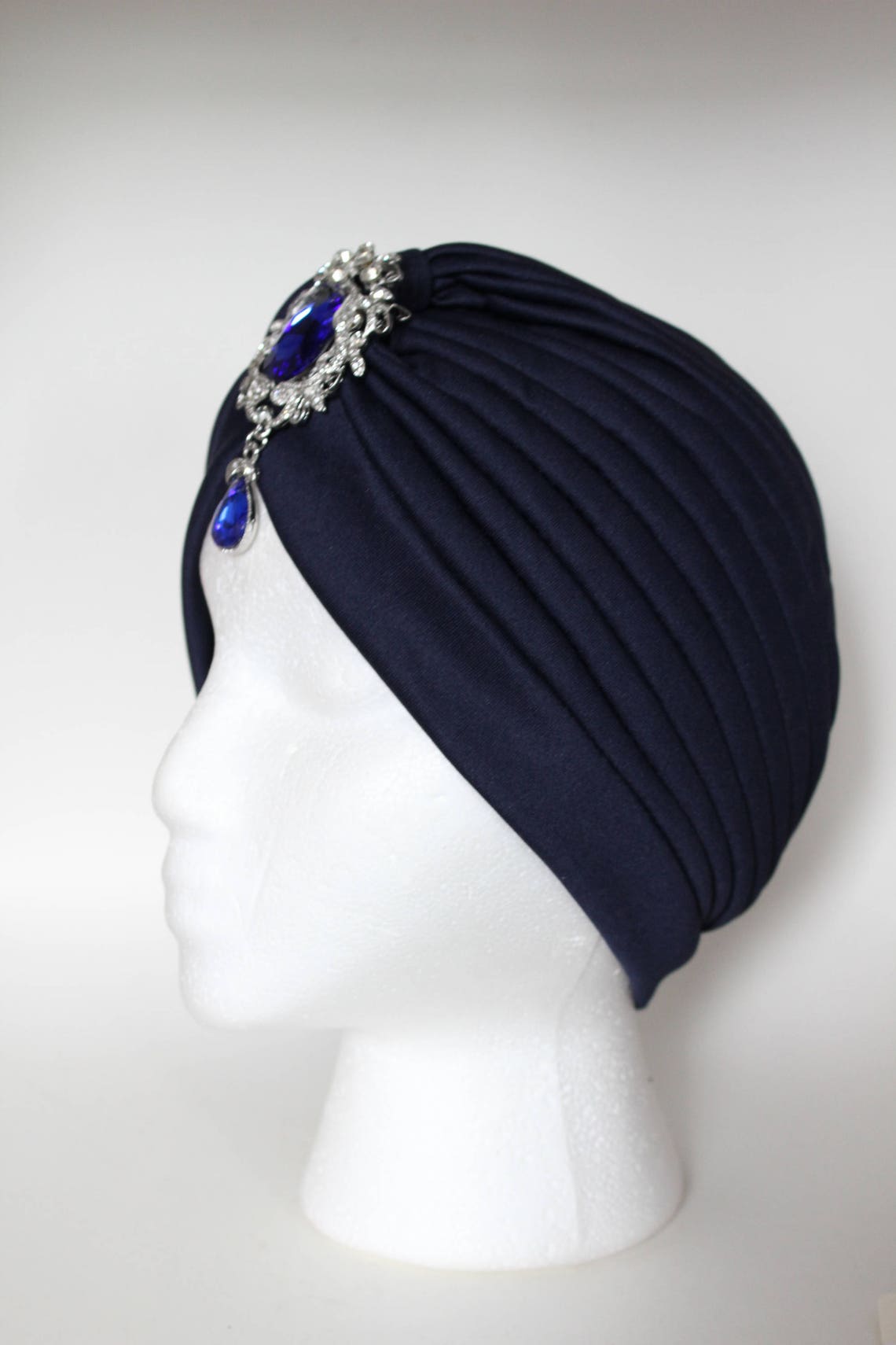 Turban Cap Blue Fancy Turban Hair Snood Turban Headwrap - Etsy