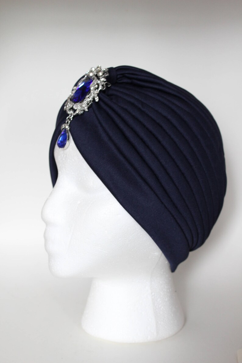 Turban Cap Blue Fancy Turban Hair Snood Turban Headwrap - Etsy