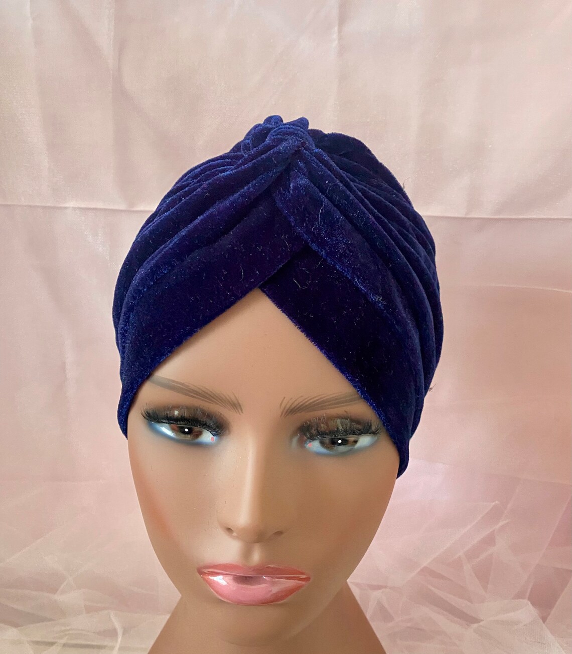 Women's Turban Blue Velvet Turban Glamorous Turban - Etsy