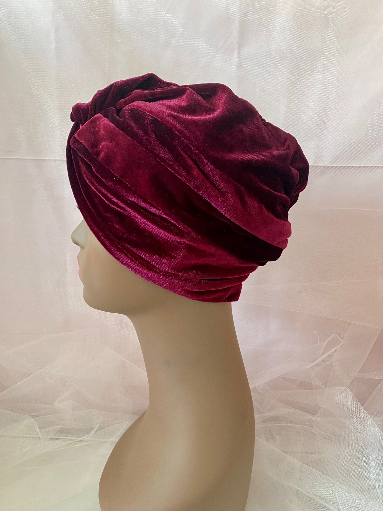Turban Cap Red Turban Velvet Turban Chemo Headwrap Chemo - Etsy