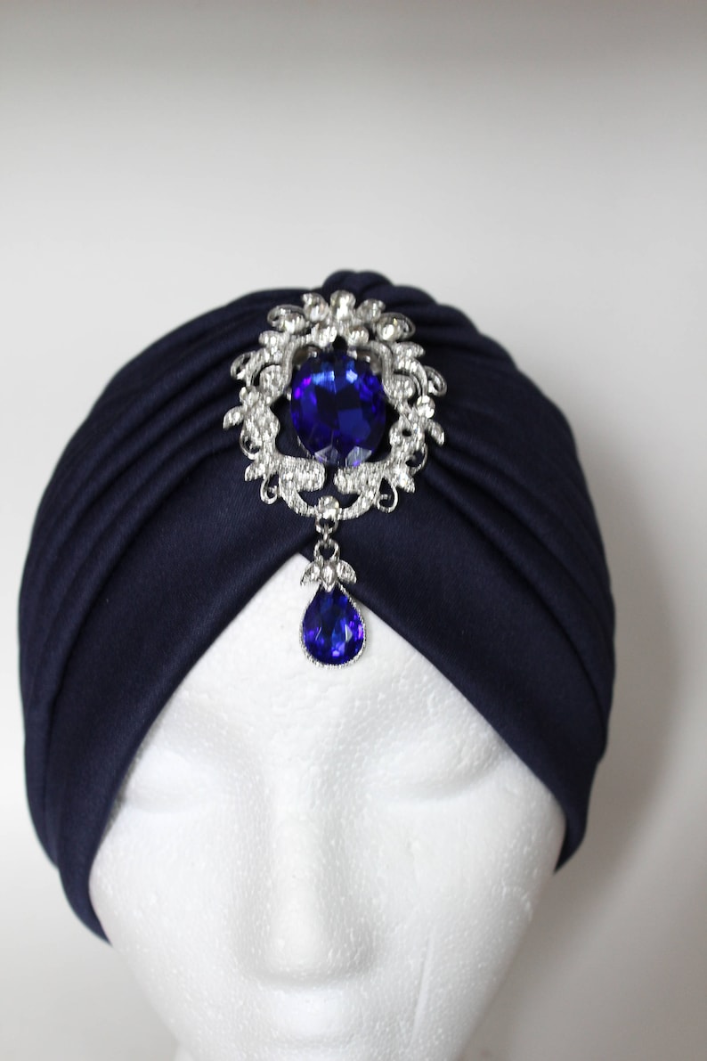 Turban Cap Blue Fancy Turban Hair Snood Turban Headwrap - Etsy