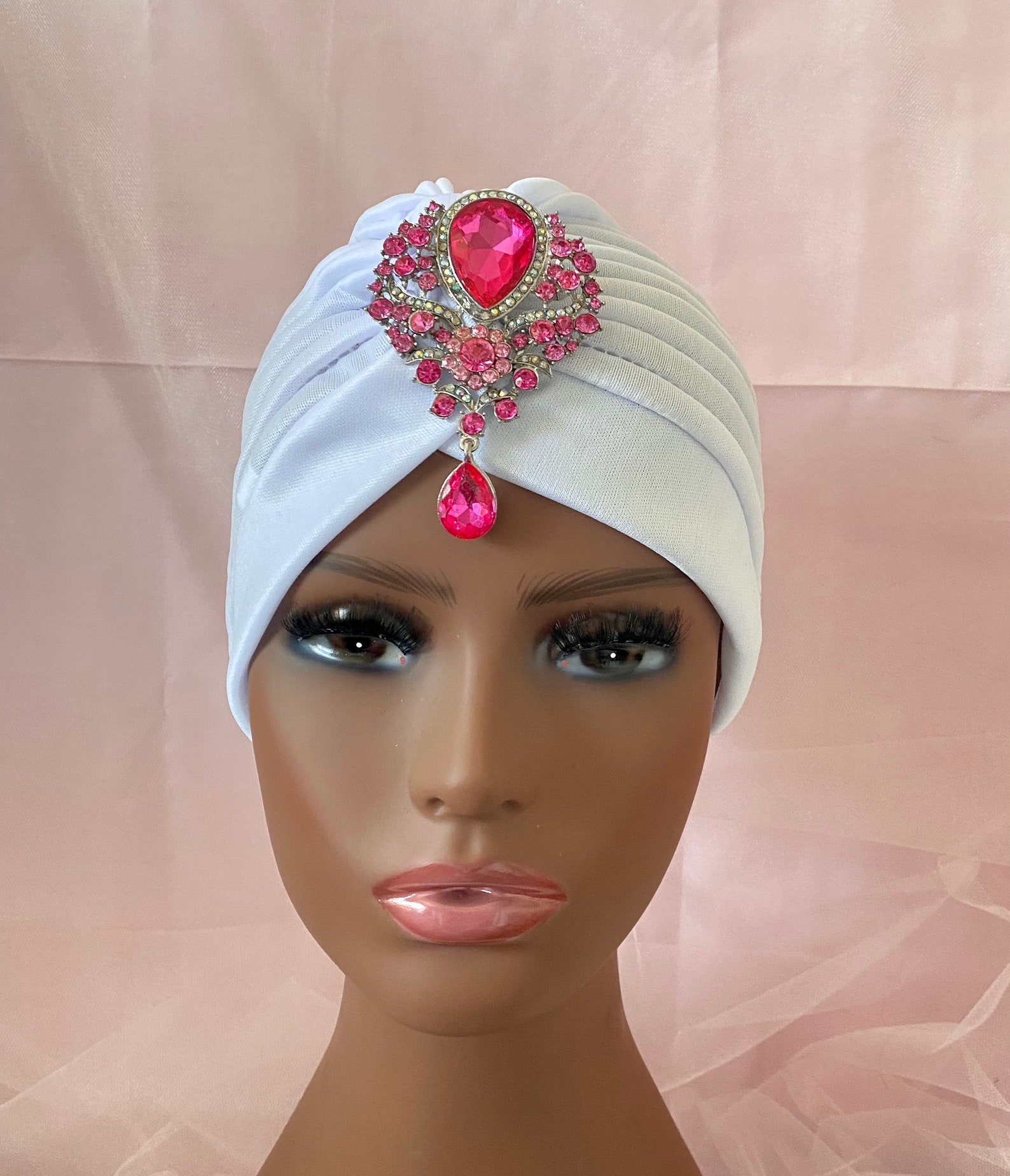 Fashion White Turbanstylish Turban Night Out Hat Front - Etsy