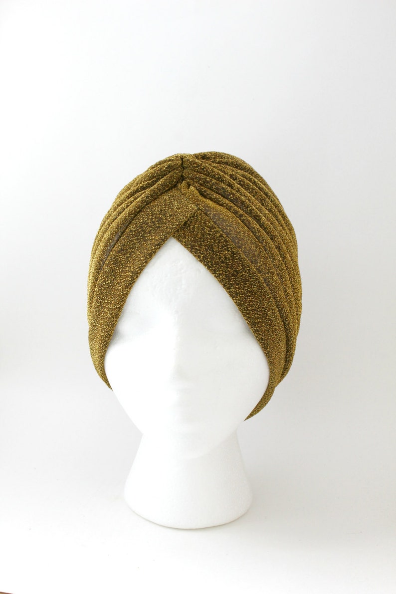 Golden Turban Gold Hijab Fancy Turban Stretch Turban | Etsy