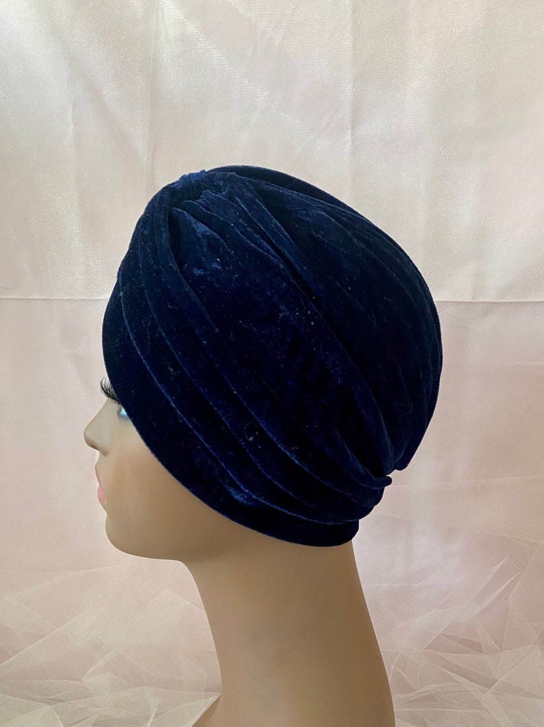 Women's Turban Blue Velvet Turban Glamorous Turban - Etsy