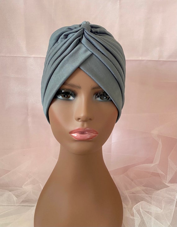 Gray Turban Front Twist Knot Hat Simple Turban Plain - Etsy