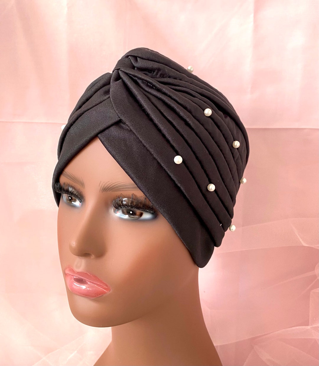 Black Pearl Turban: Statement Fashion Headpiece - Etsy