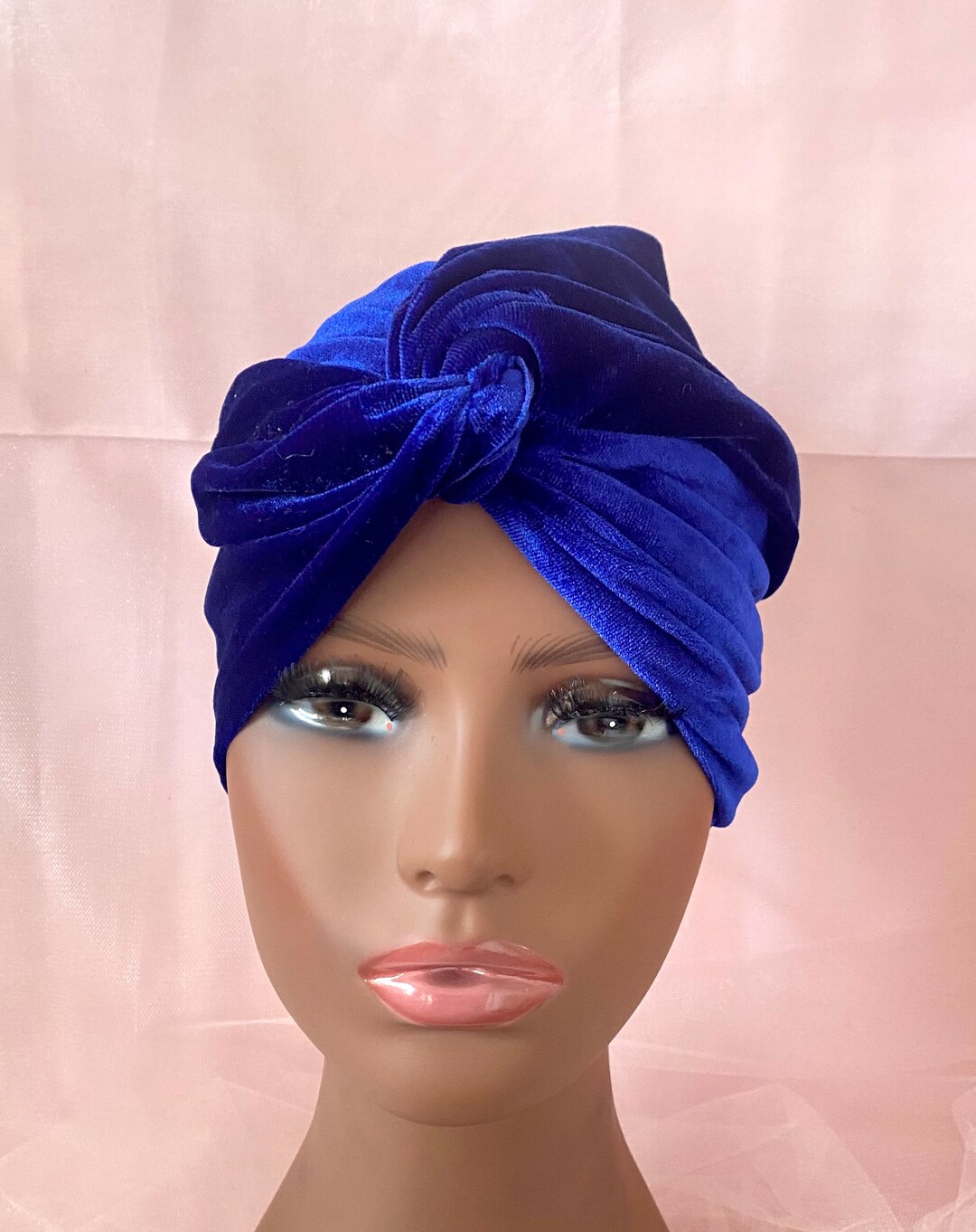 Royal Blue Turban, Royal Blue Hat, Velvet Soft Front Twist Turban ...