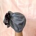 Stunning Gray Turban With Big Silk Flower, Glamorous Headpiece, Fashion ...